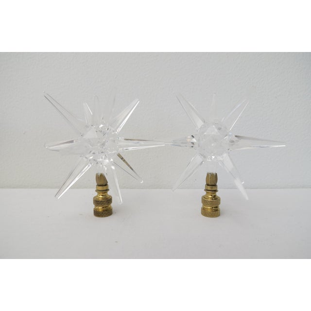 Mid Century Style Acrylic Sunburst Lamp Finial. A Single. Brass Base by ...