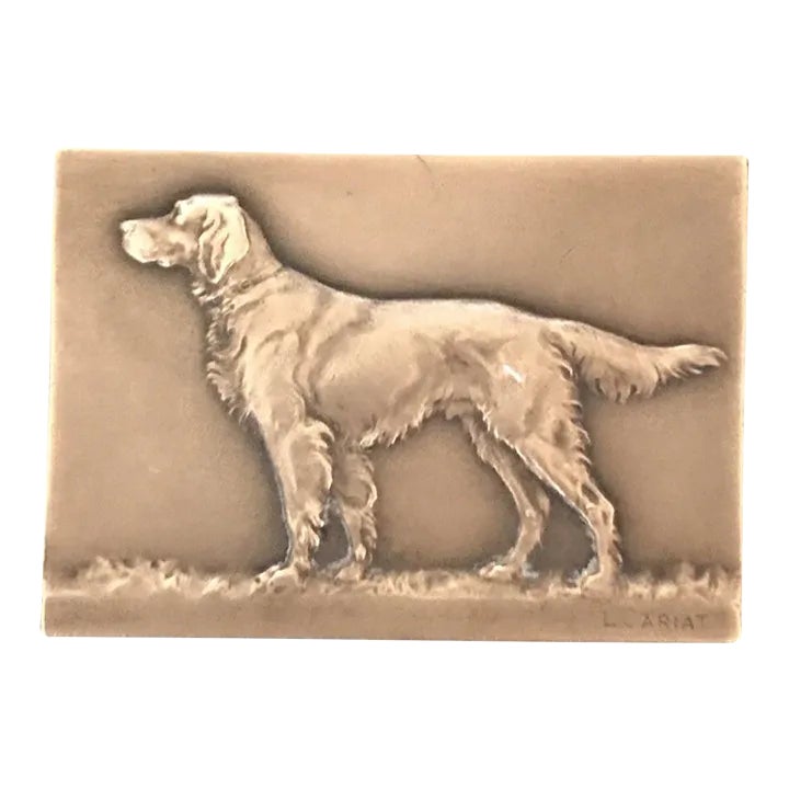 1930s Signed French Dog Medal: Bronze Showing a Setter/Retreiver | Chairish