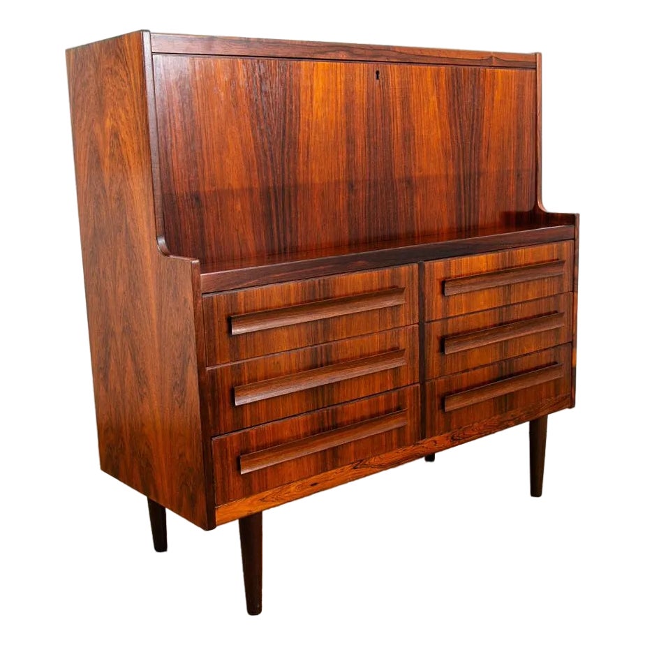 1960s Mid Century Danish Modern Secretary Desk Cabinet Rosewood Vanity ...
