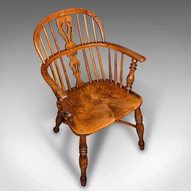 1850's Antique Low Back Windsor Chair | Chairish