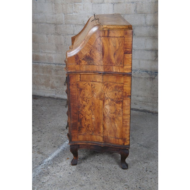 Late 19th Century Antique Italian Venetian Olive Burl Serpentine ...