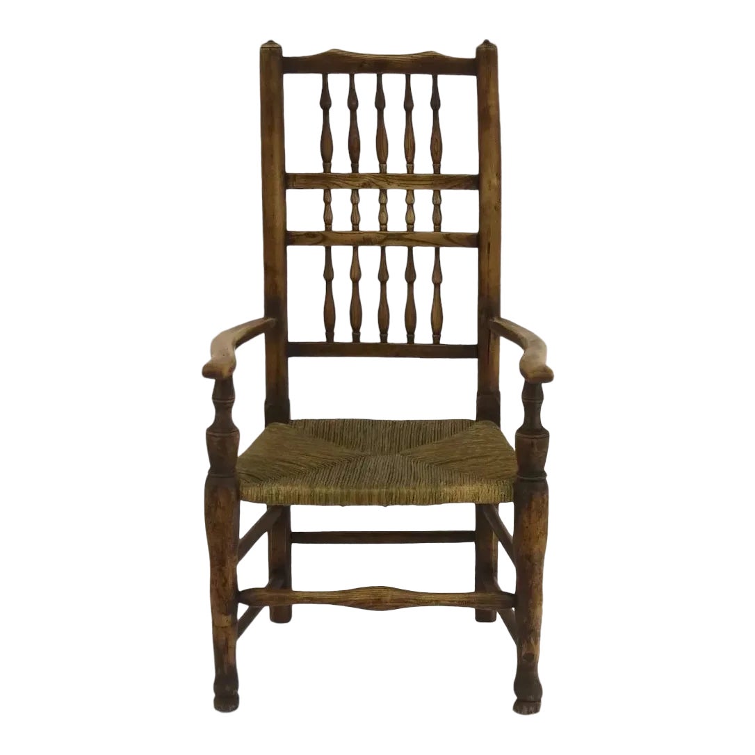 19th Century English Lancaster Ladder Back Arm Chair | Chairish
