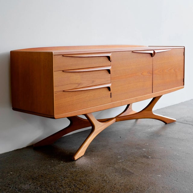Beithcraft Teak Credenza / Sideboard Designed by Val Rossi | Chairish