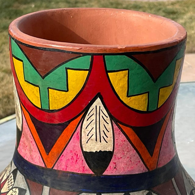 1970s Native American Polychrome Pot Signed Mrs. Lorencita Pino, Tesque ...