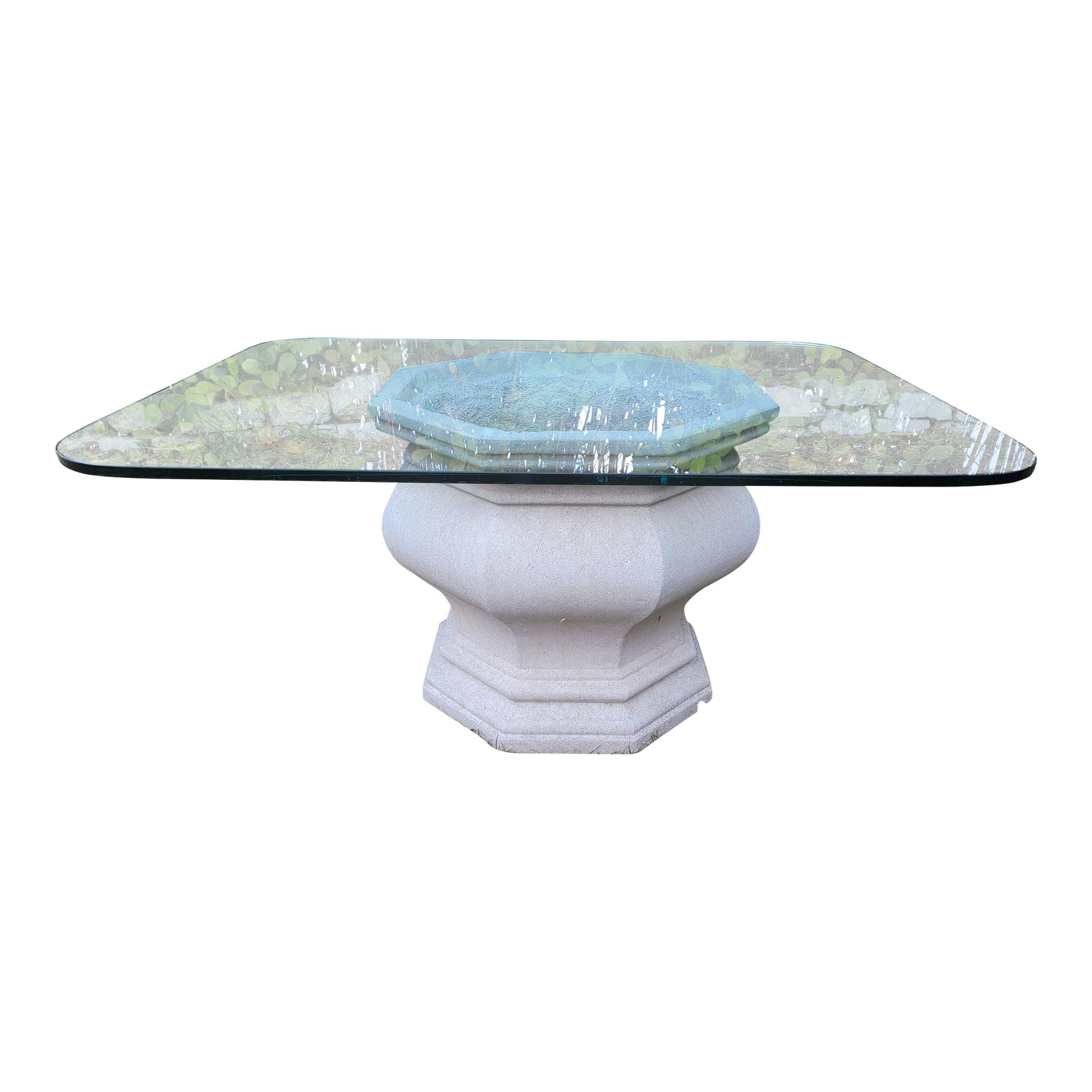 Faux Stone Octagonal Table Base | Chairish
