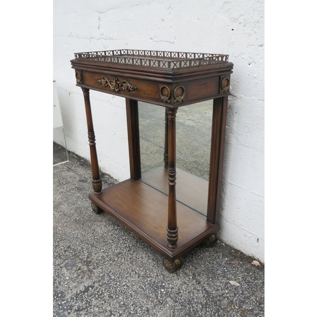 Carved Flowers Top Small Server Console Table | Chairish