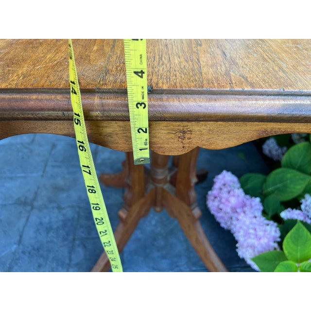 Antique 1860 Eastlake Oak Wood Parlor Carved Hand Turned Pedestal Table ...