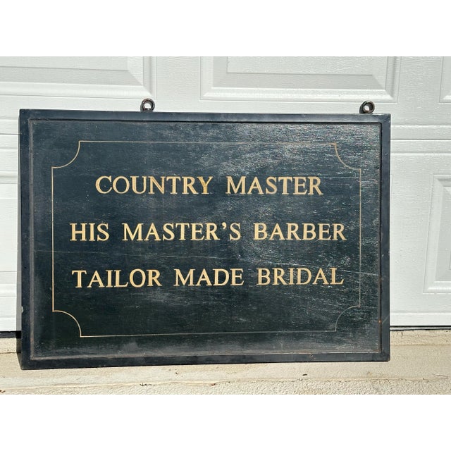 Antique English Country Barber and Tailor Double Sided Wooden Hand ...