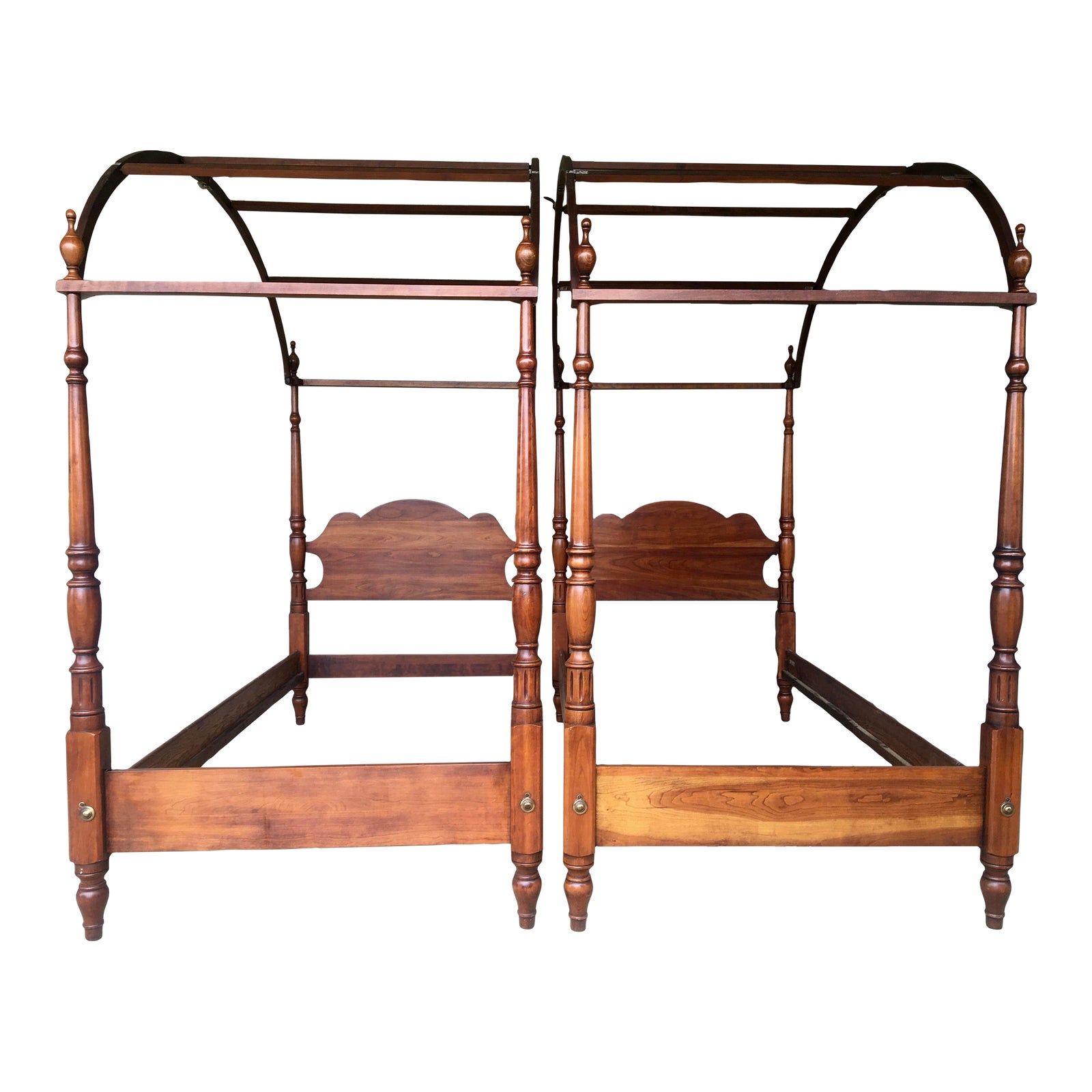 Statton Centennial Finish Cherry Canopy Poster Twin Beds - a Pair ...