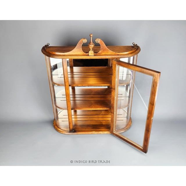 Large Vintage Chippendale Wood and Glass Display Cabinet | Chairish