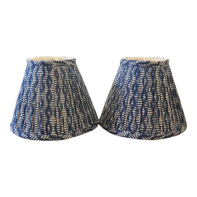 Custom Maison Maison Gathered Lampshades - a Pair | Chairish