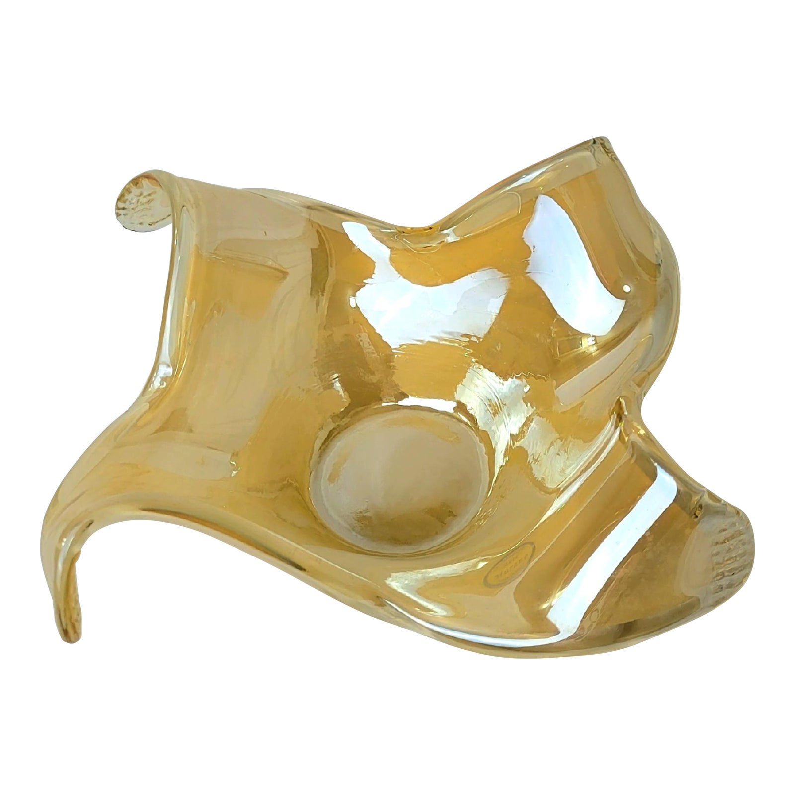 Vintage Lavorazione Arte Murano Hand Blown Honey Clear Free Form Glass ...