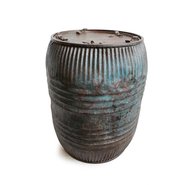 Vintage Iron Barrel | Chairish