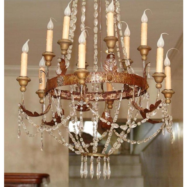 18th Century 12 Light Tole Chandelier From Lucca | Chairish