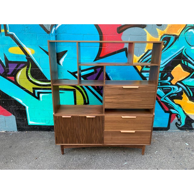 Mid Century Style Wall Unit Room Divider | Chairish