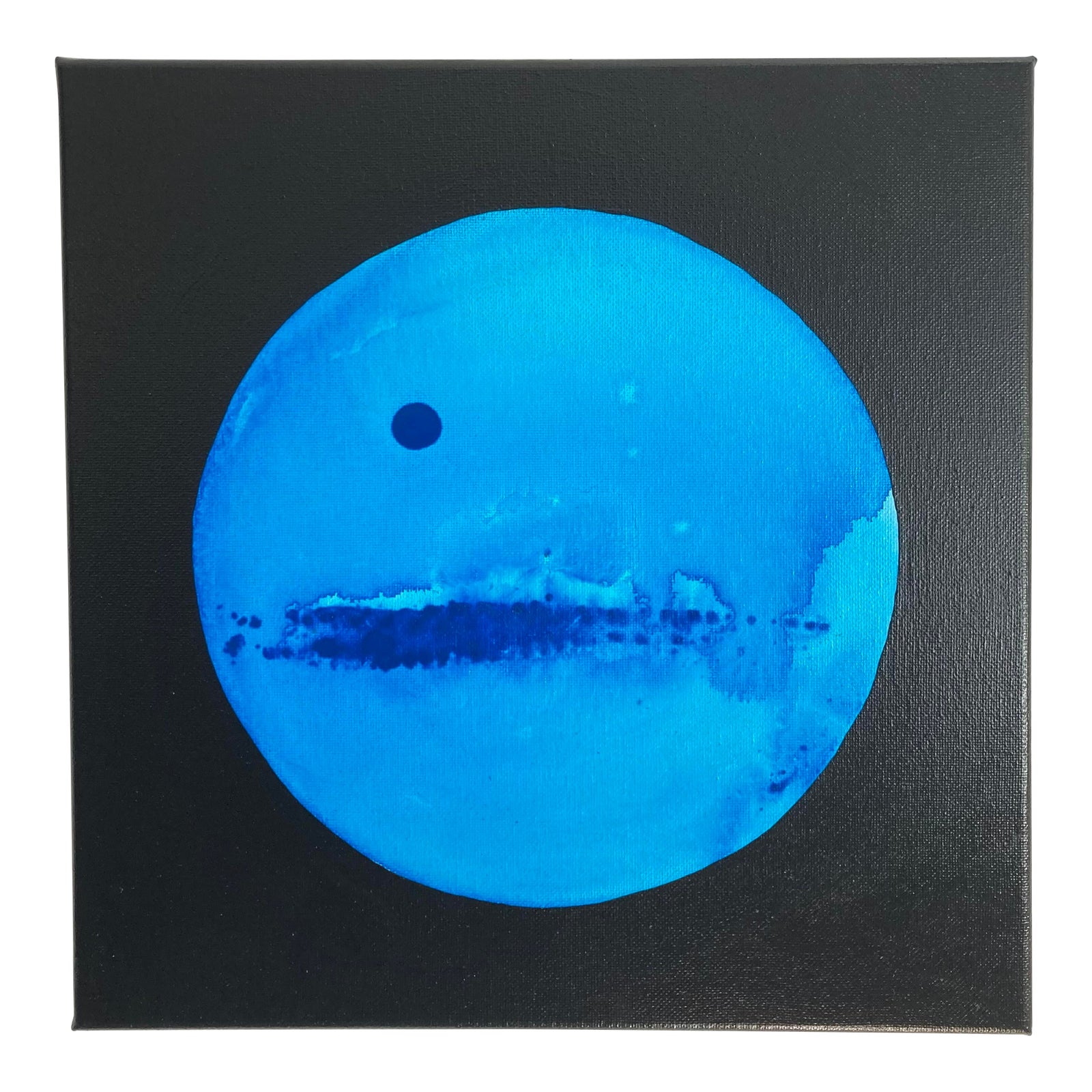 Original Abstract Blue Moon Painting | Chairish