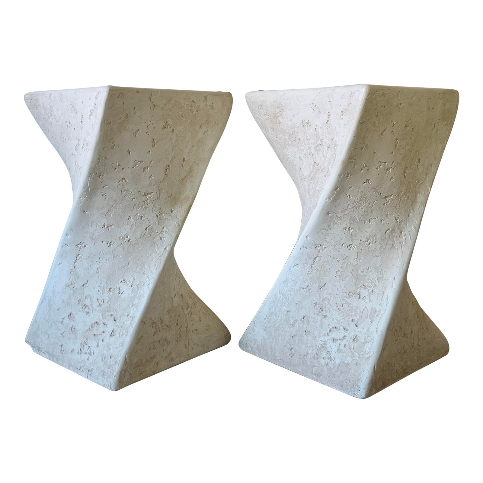 1980's Postmodern Sculptural Twist Plaster Console- Dining Table Bases ...