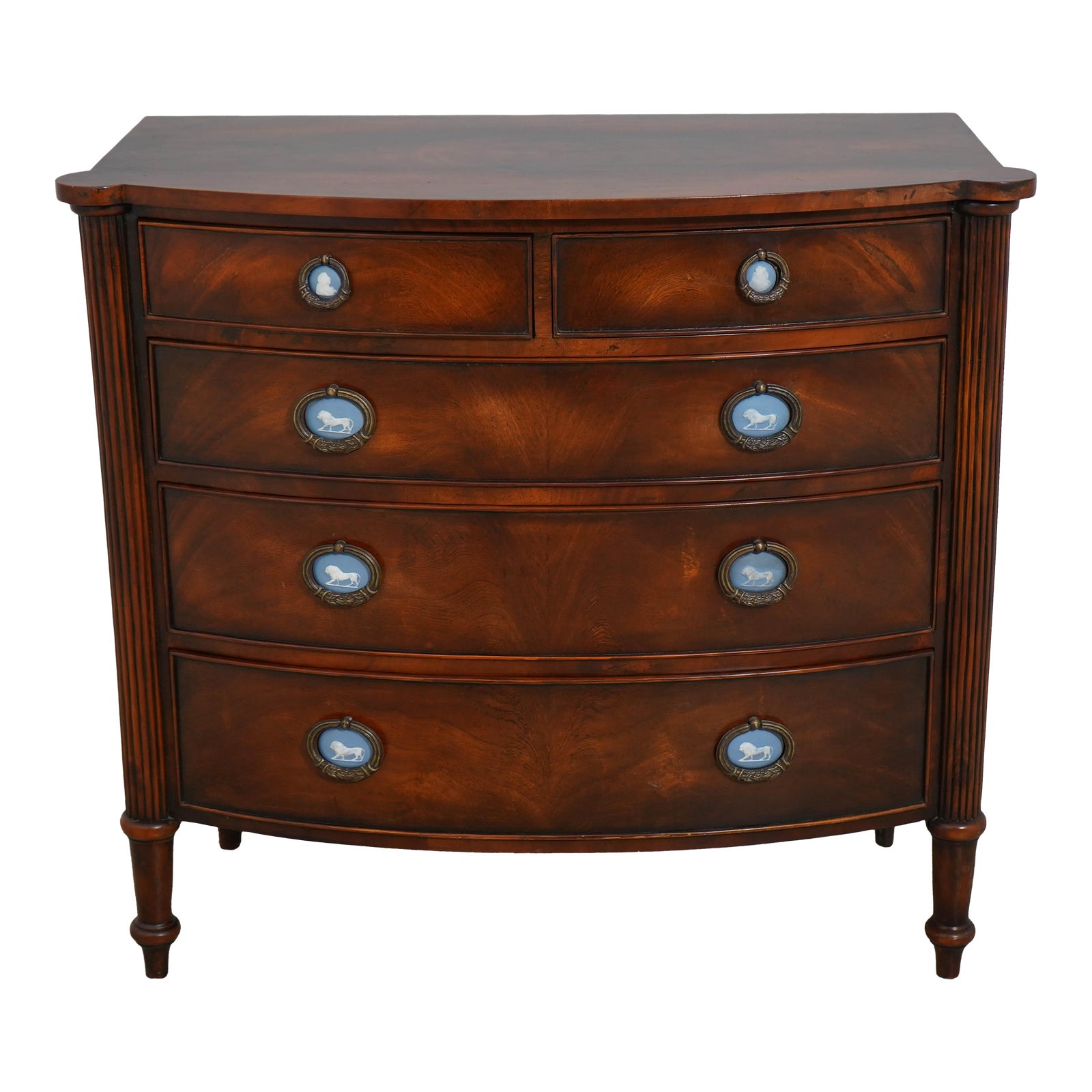 Theodore Alexander Sheraton Style Chest W. Wedgewood Hardware | Chairish