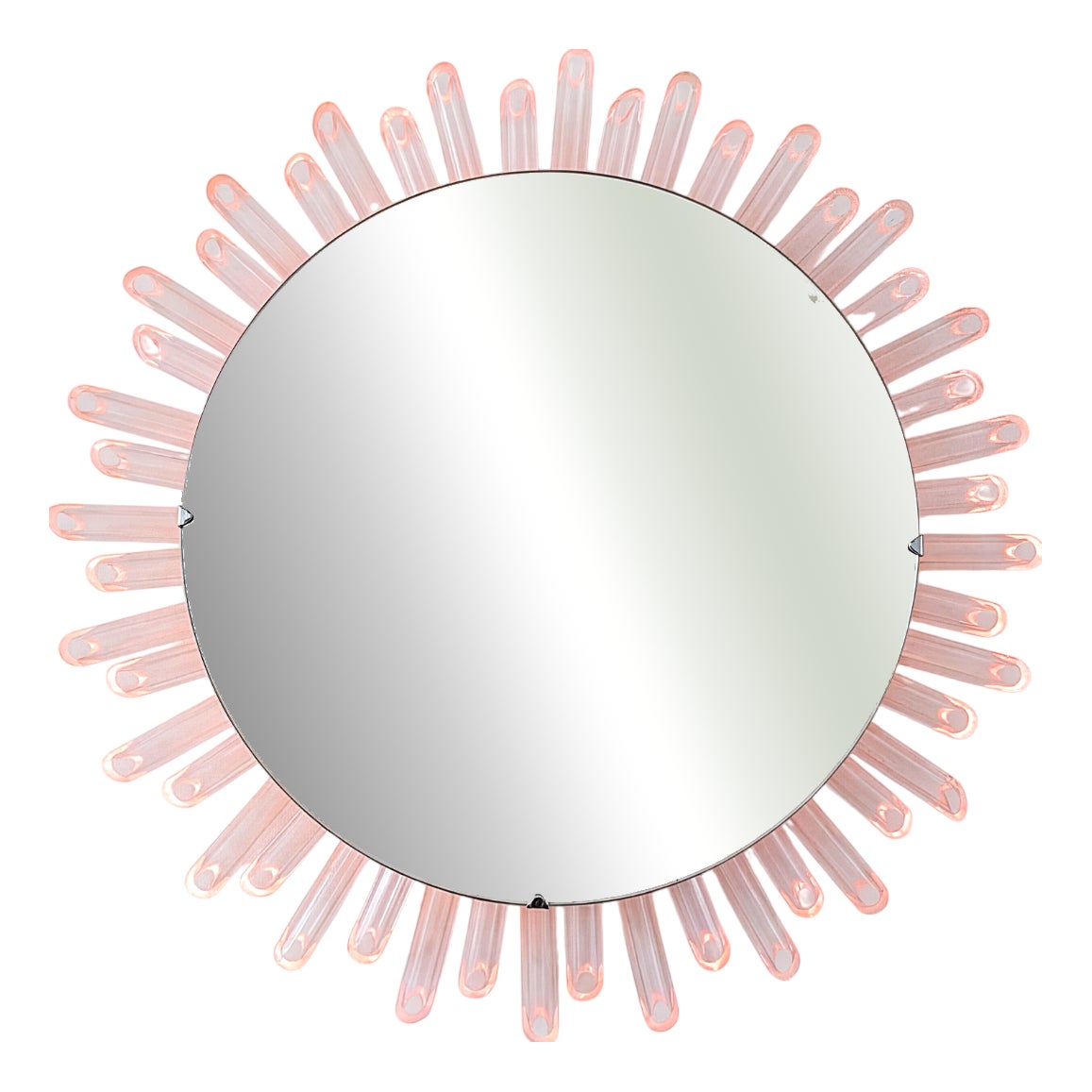 Mid-Century Modern Sun Wall Mirror in Pink Acrylic Glass, 1970s | Chairish