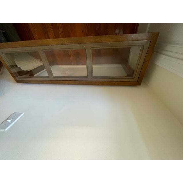 Mid 20th Century Vintage Wood Glass Console Table | Chairish