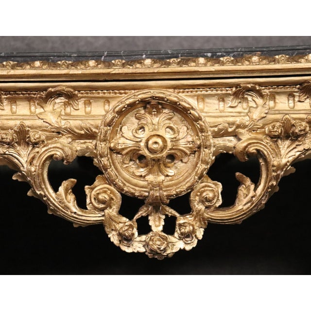 19th Century French Louis XIV Rococo Giltwood Hand Carved Table ...