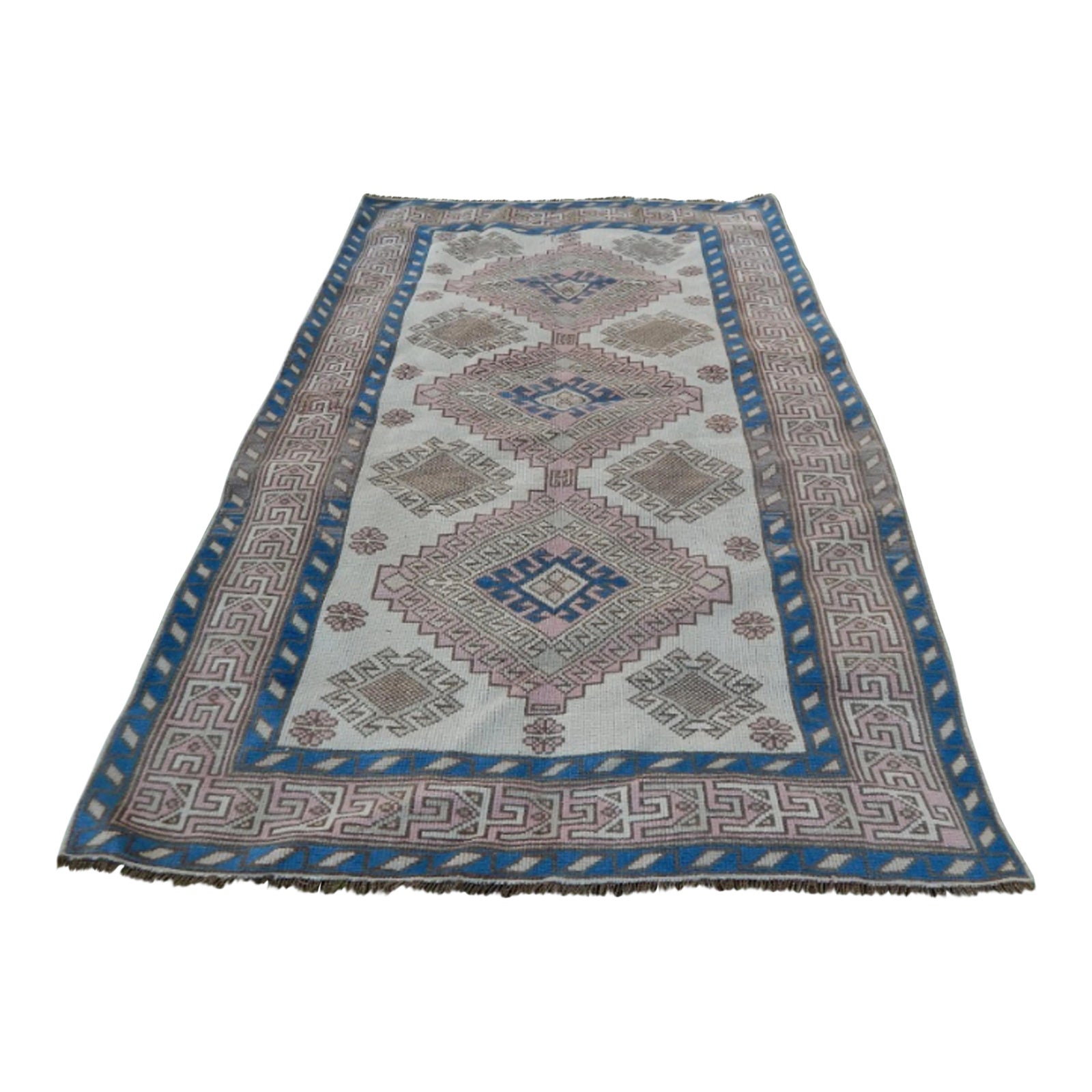 Vintage Turkish Kars Wool Area Rug 4′5″ × 6′8″ | Chairish