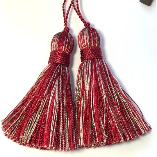 Petite Red Tassels - a Pair | Chairish