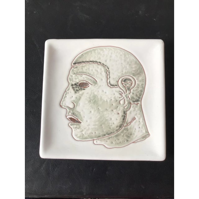 Early 21st Century Italian Ceramic Painted Men Plates - A Pair | Chairish