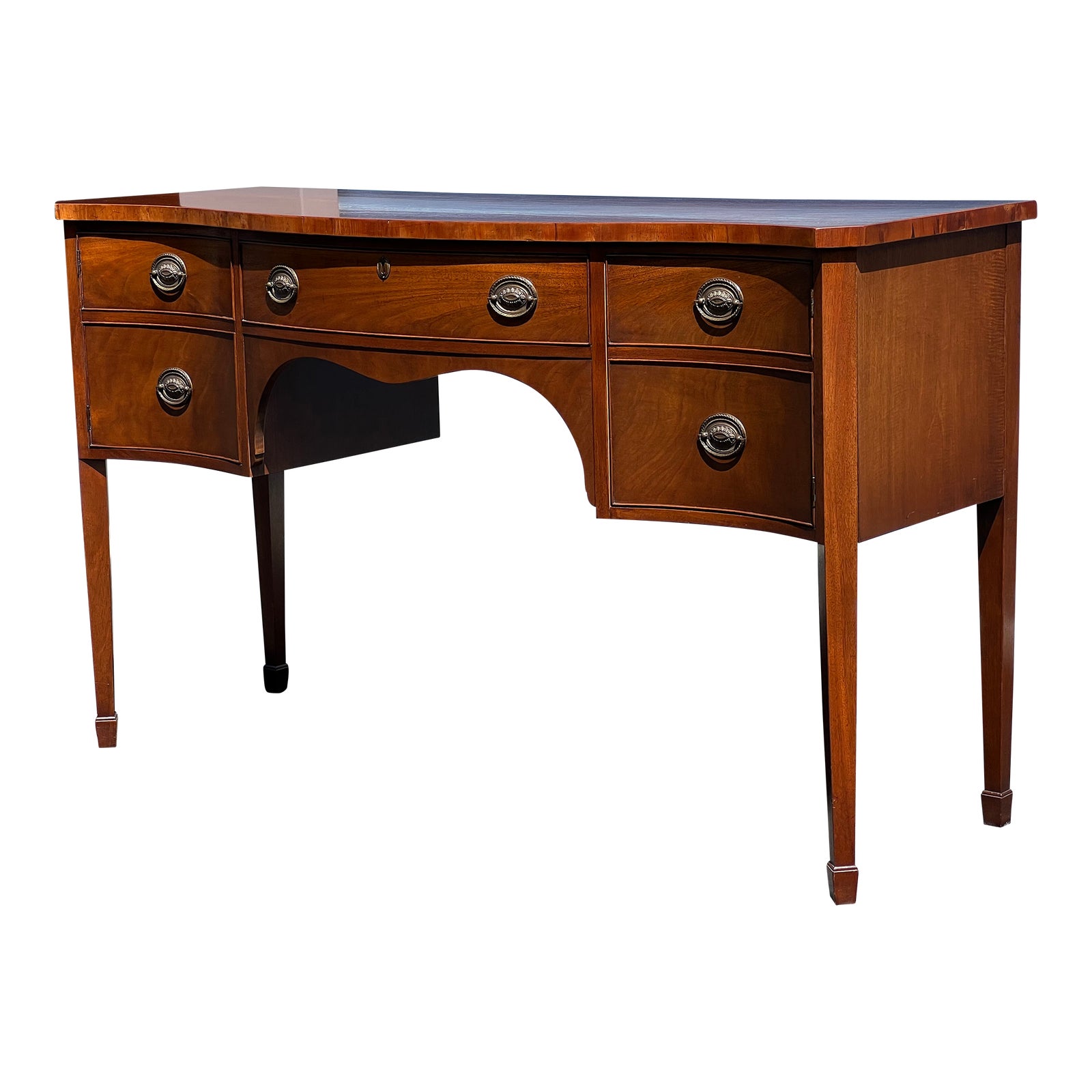 1980s Vintage Mahogany Serpentine Sideboard by Paine Furniture Boston ...