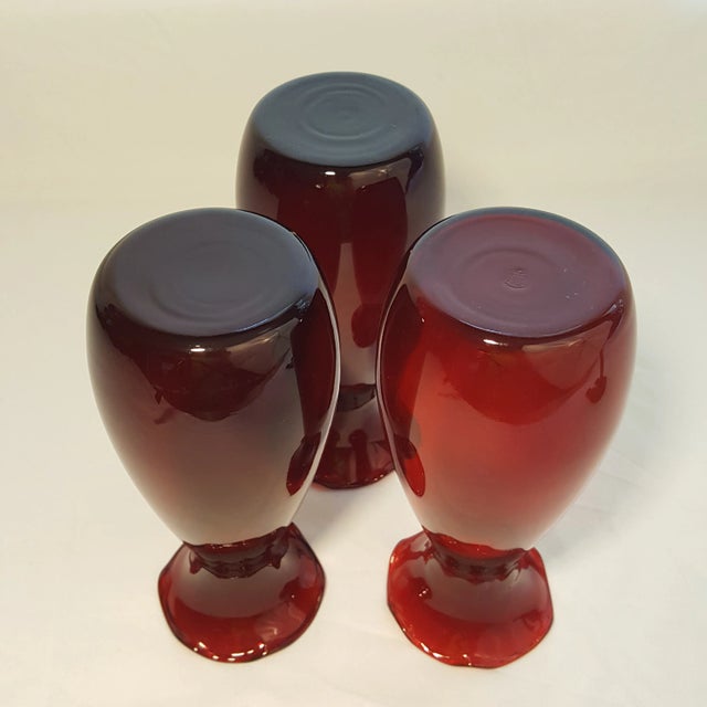 Anchor Hocking 6.5" Royal Ruby Vase, Set of 3 | Chairish
