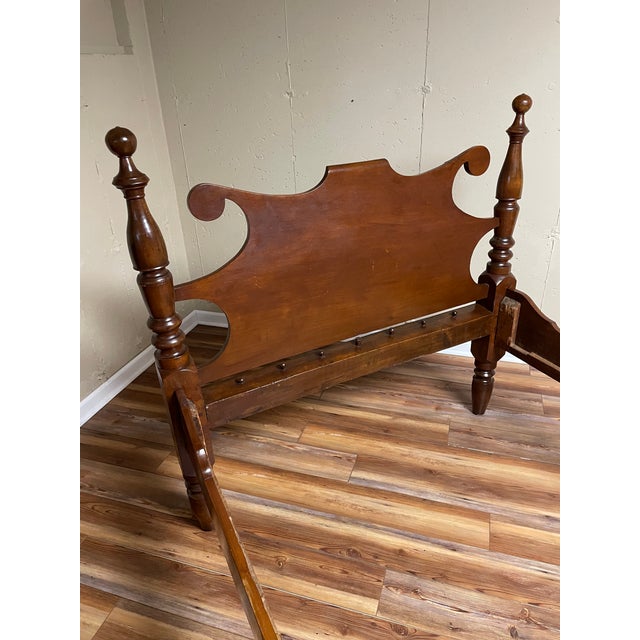 Antique Custom Full Size Federal Sheraton Four Post Solid Mahogany Rope ...