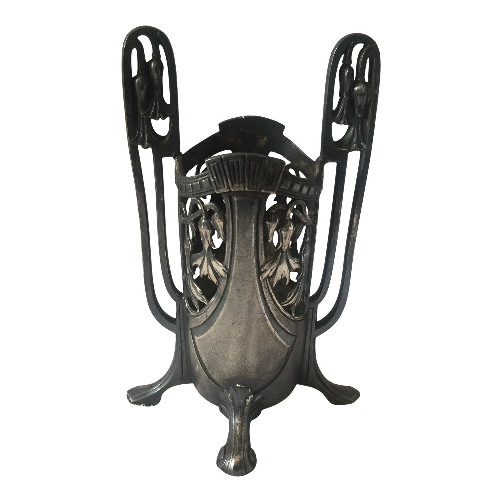 19th Century Art Nouveau Wmf Silver Metal Cup Holder | Chairish