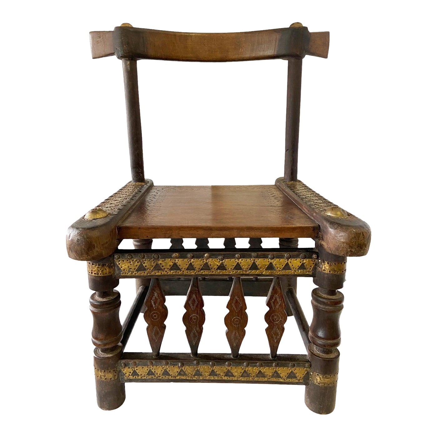 Vintage Low Tribal African Chief Chair I Coast 27" H by 21" W | Chairish