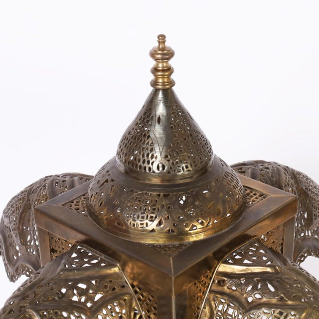 Antique Moroccan Brass Table Lamp | Chairish