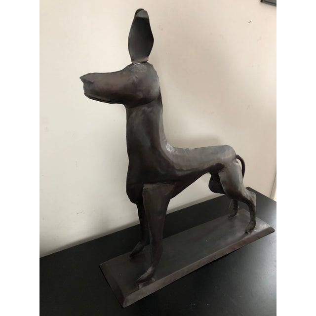 Metal Whippet Dog Sculpture | Chairish