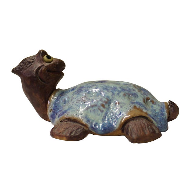 Modern Ceramic Turtle Figure | Chairish