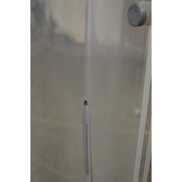 Mid Century Modern Lucite Base Round Glass Top Table | Chairish