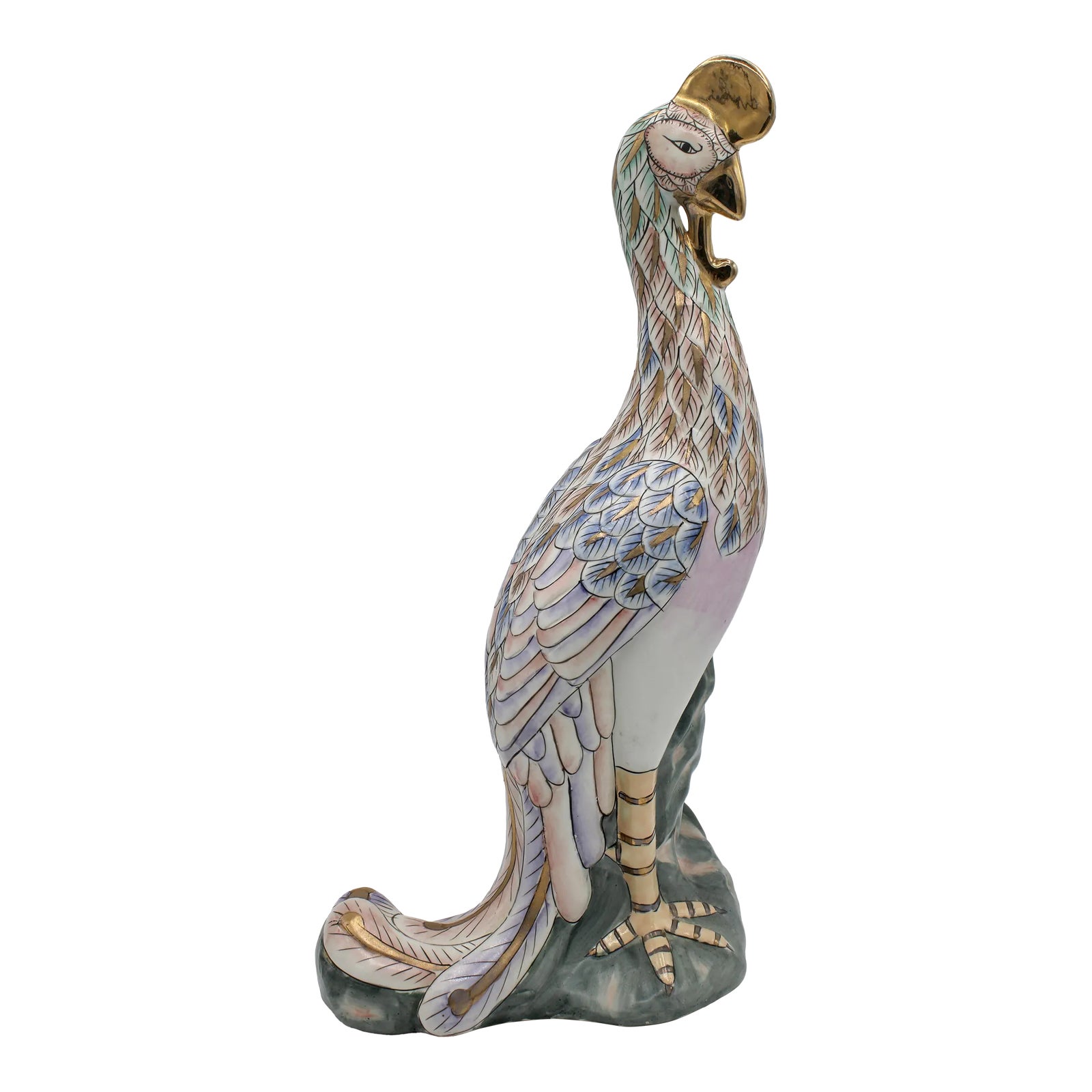 Vintage Asian Ceramic Phoenix Bird Statue | Chairish