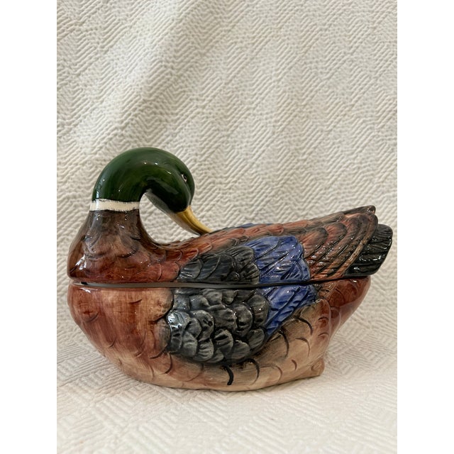2011 Spode “Harvest” Porcelain Duck Cookie Jar or Serving Dish | Chairish