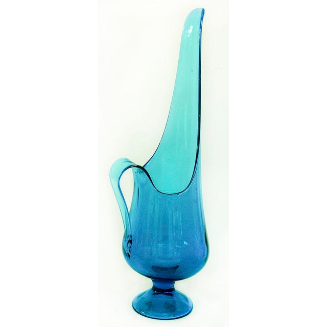 1960s Mid Century Modern Viking Glass Aqua Glass Vase Pitcher Chairish