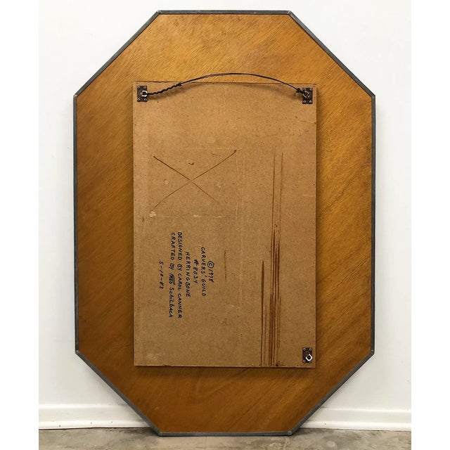 1970's Retro Carver's Guild Mirror With Herringbone Pattern, "Signed ...