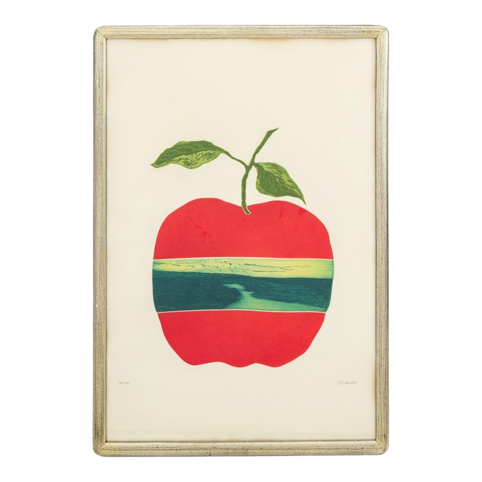 Shelly DiCello Ahern Surrealist Apple Aquatint | Chairish
