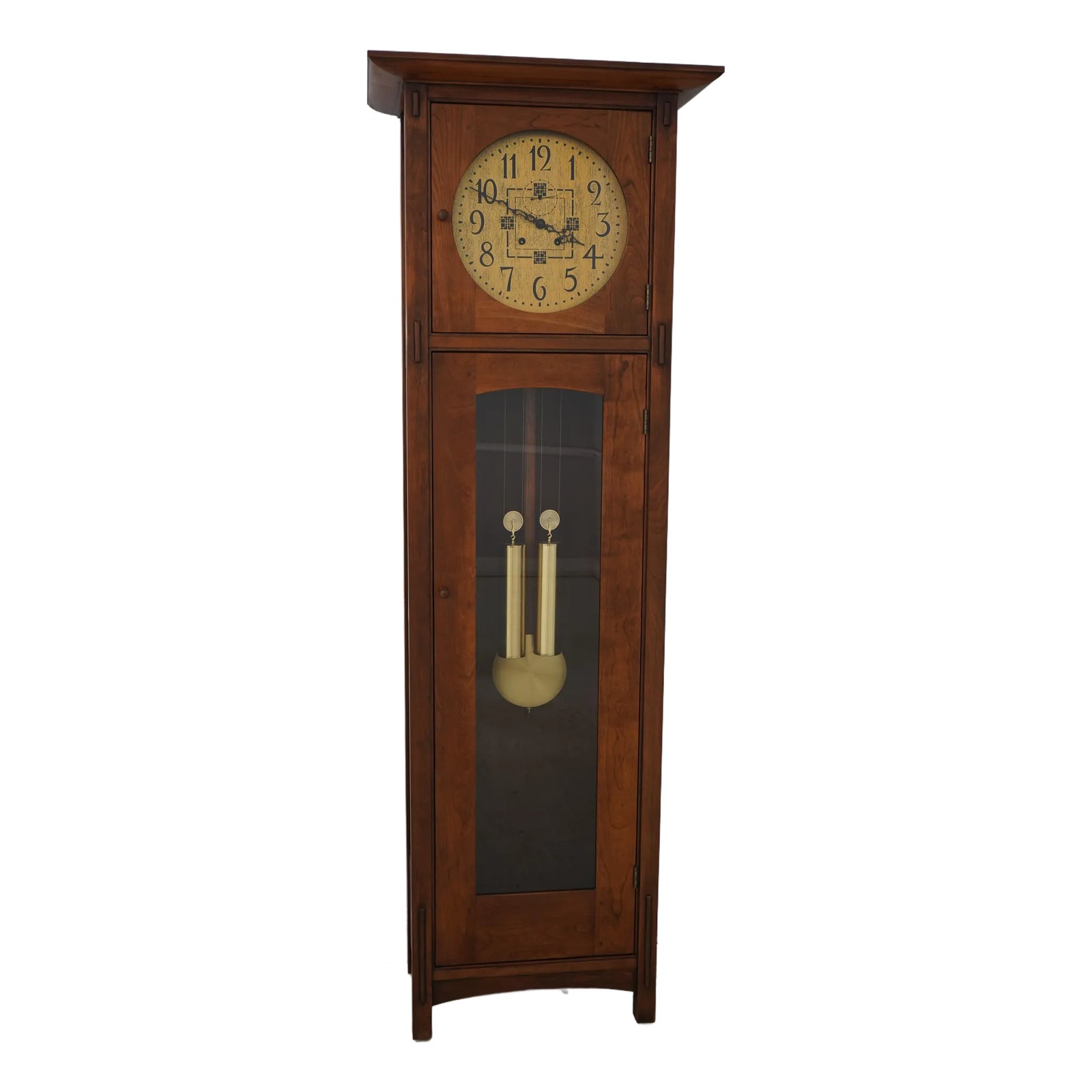 Stickley Arts & Crafts Cherry Tall Case Grandfather Clock | Chairish