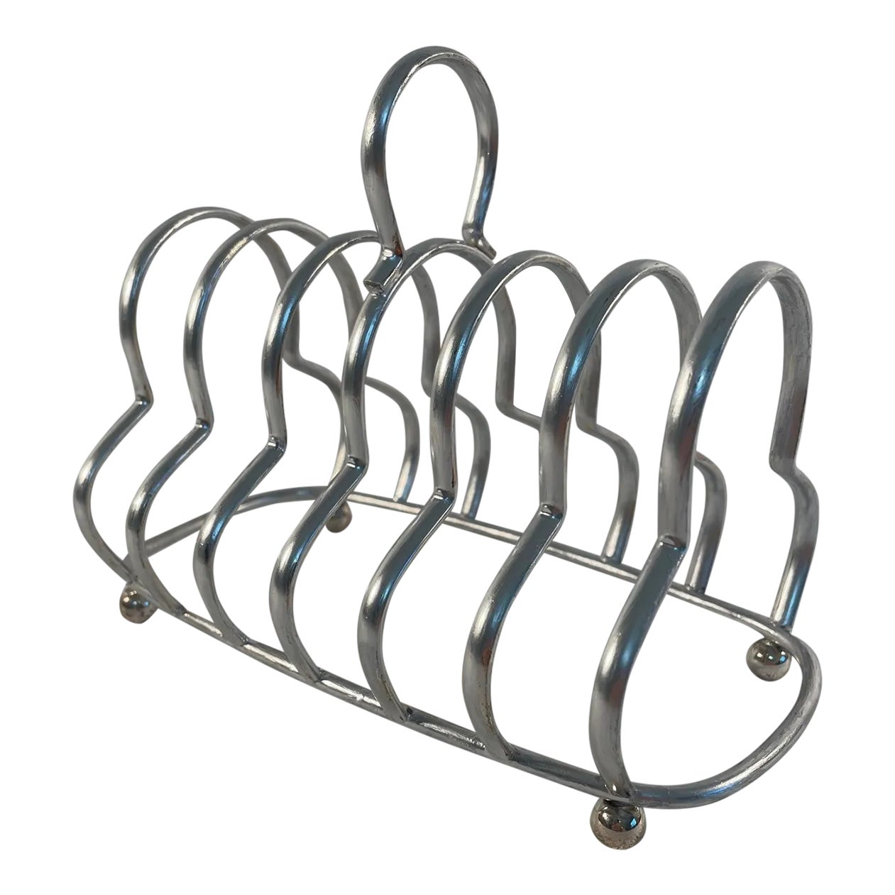 Vintage Mid Century English Silverplated Toast Rack | Chairish