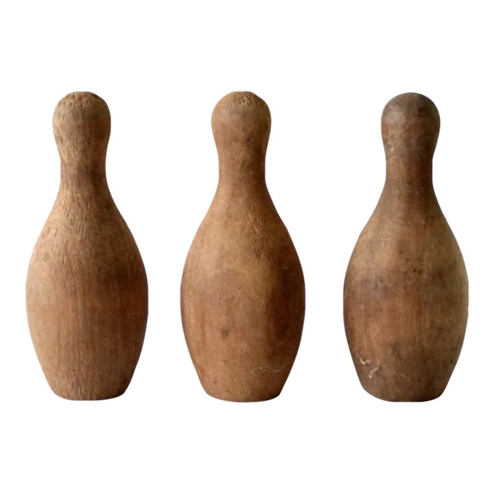 Vintage Wood Skittles Set of 3 | Chairish