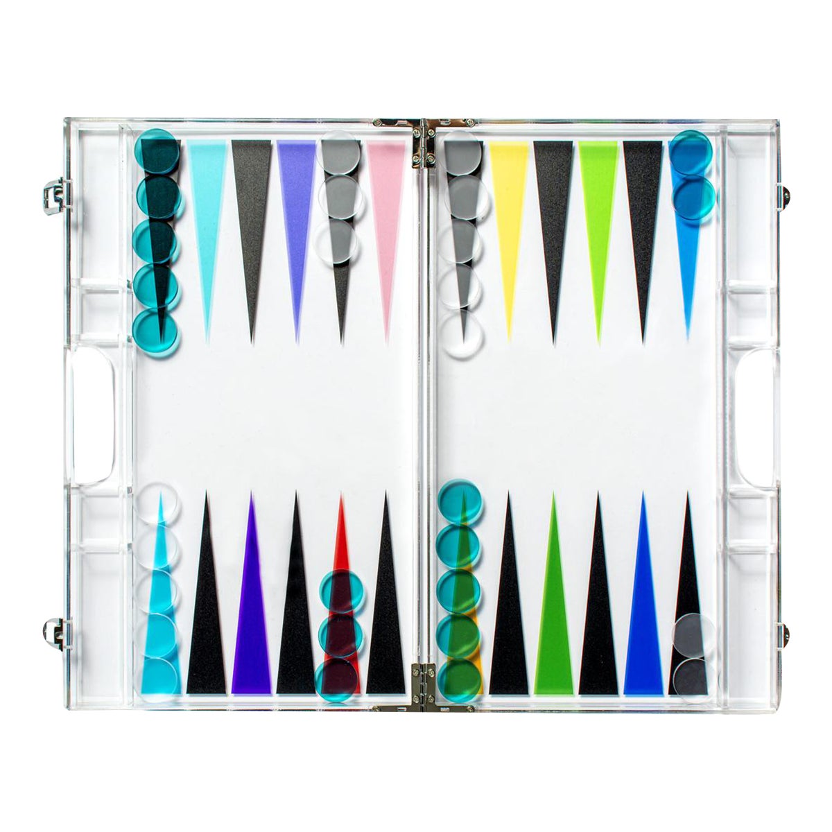 Acrylic Backgammon Set - Rainbow | Chairish