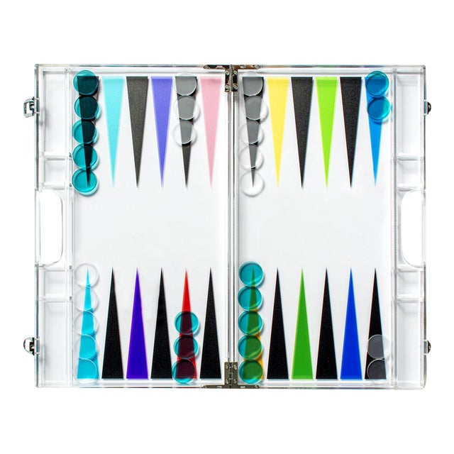 Acrylic Backgammon Set - Rainbow | Chairish