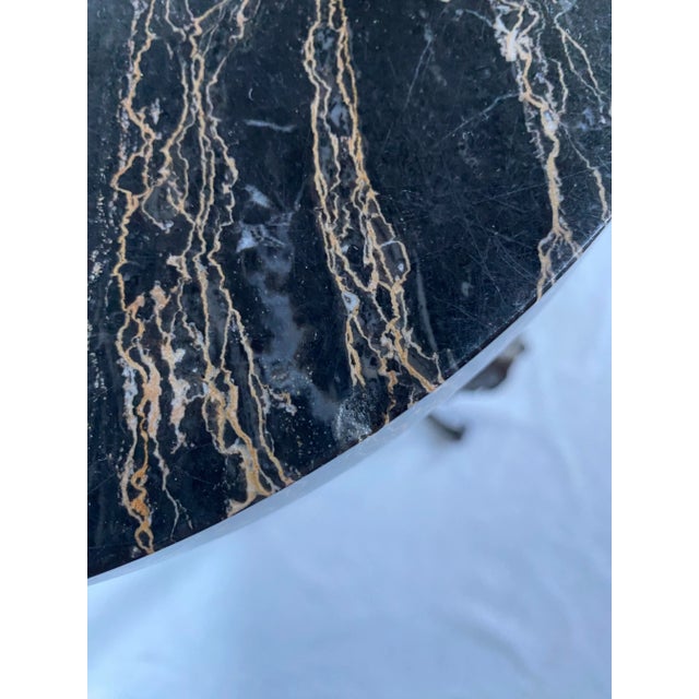 Floral Draped French Wrought Iron Demilune Console Table With Marble ...