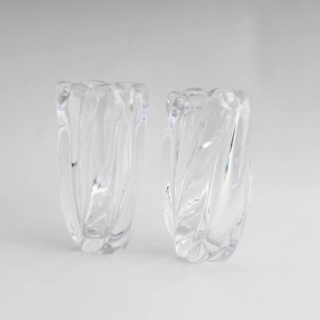 Vintage Orrefors Crystal Tall Waterfall Vase by Edvin Ohrstrom - a Pair ...