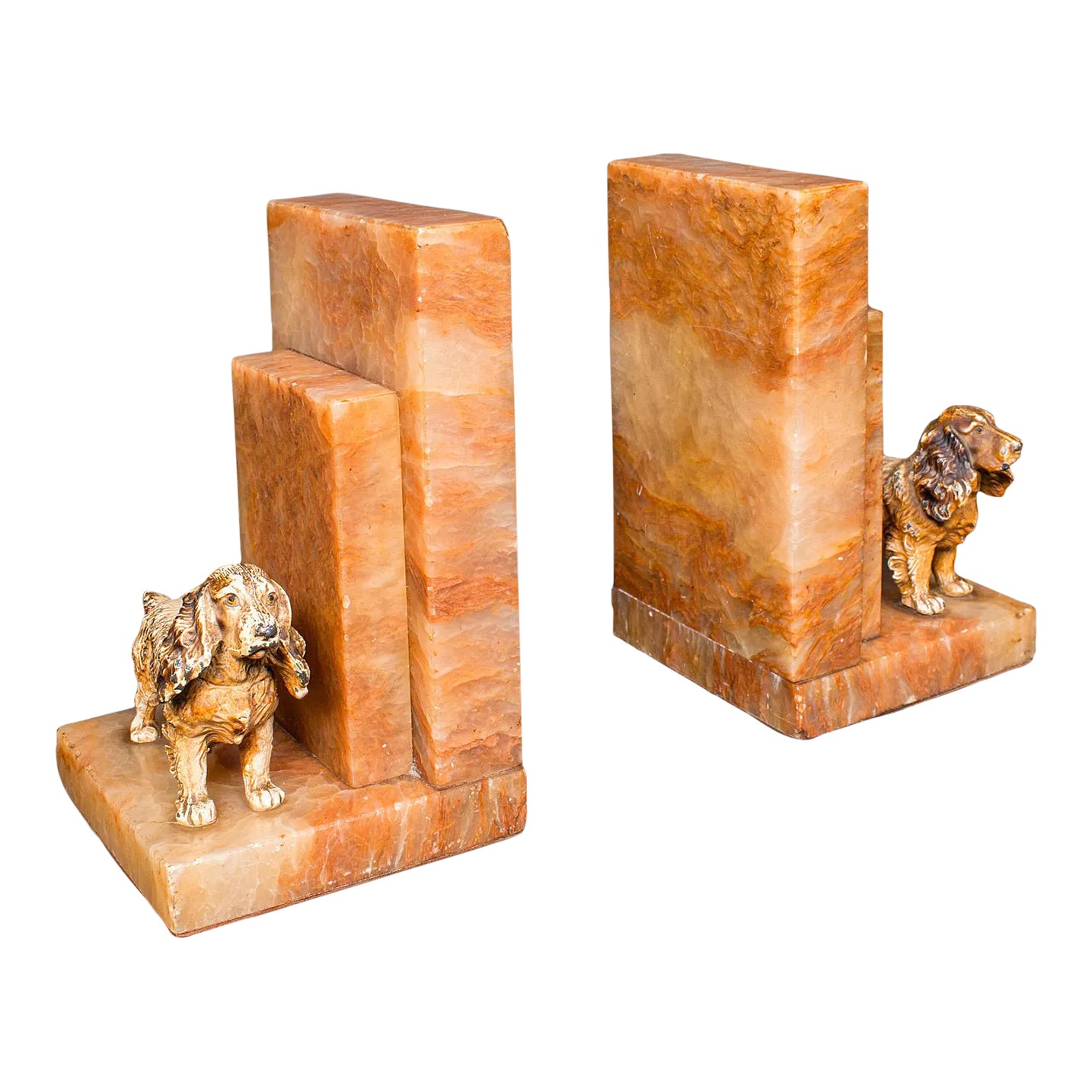 1930's Pair of Vintage Springer Spaniel Bookends | Chairish
